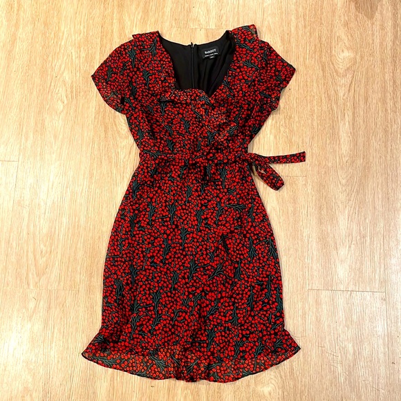 Bardot | Dresses | Bardot Xs Red And Black Asymmetric Dress | Poshmark